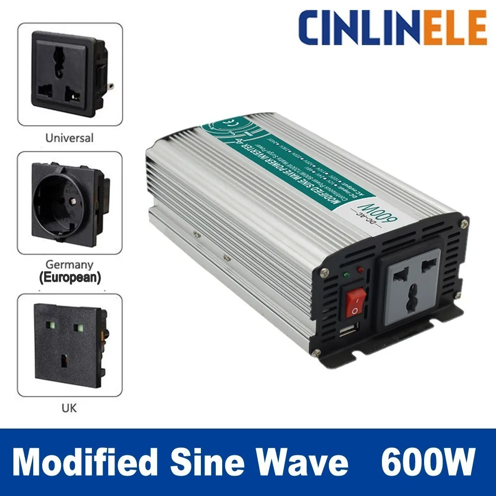 Smart Modified Sine Wave Inverter 600W CLP600A DC 12V 24V AC 110V 220V ...