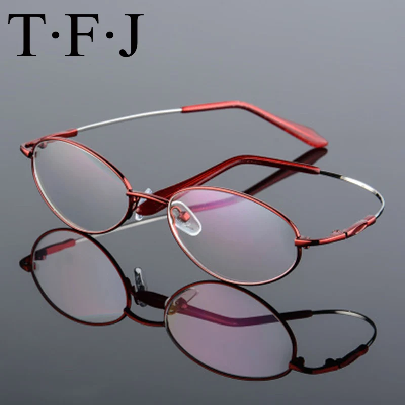 High End Titanium Memory Eeyewear Glasses Women Metal Full Frame Myopia 