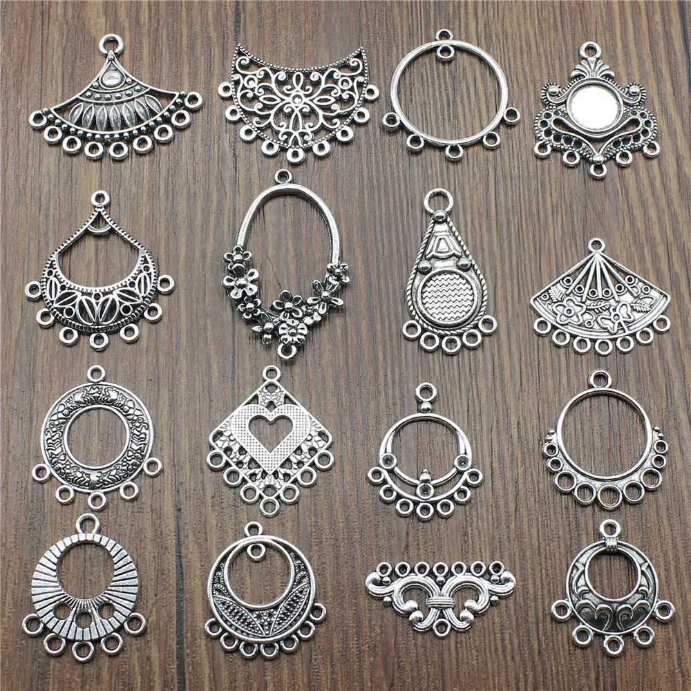 10pcs Charms Earring Connector Antique Silver Color Earring Connector ...