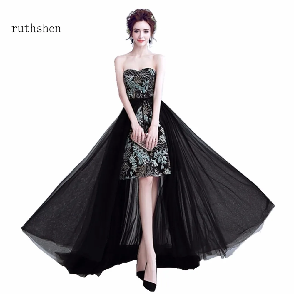 Ruthshen Sexy High Low Prom Dresses Cheap Strapless Asymmetrical Short