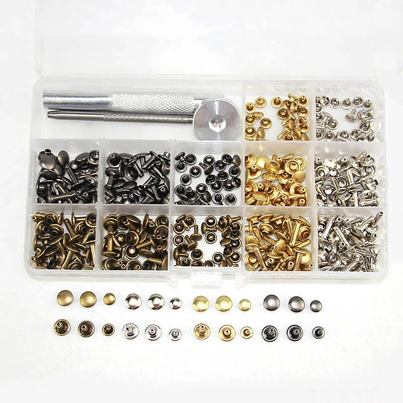 180Set-Silver-Bronze-gold-Double-Cap-Round-Rapid-Rivet-Punk-Rock ...