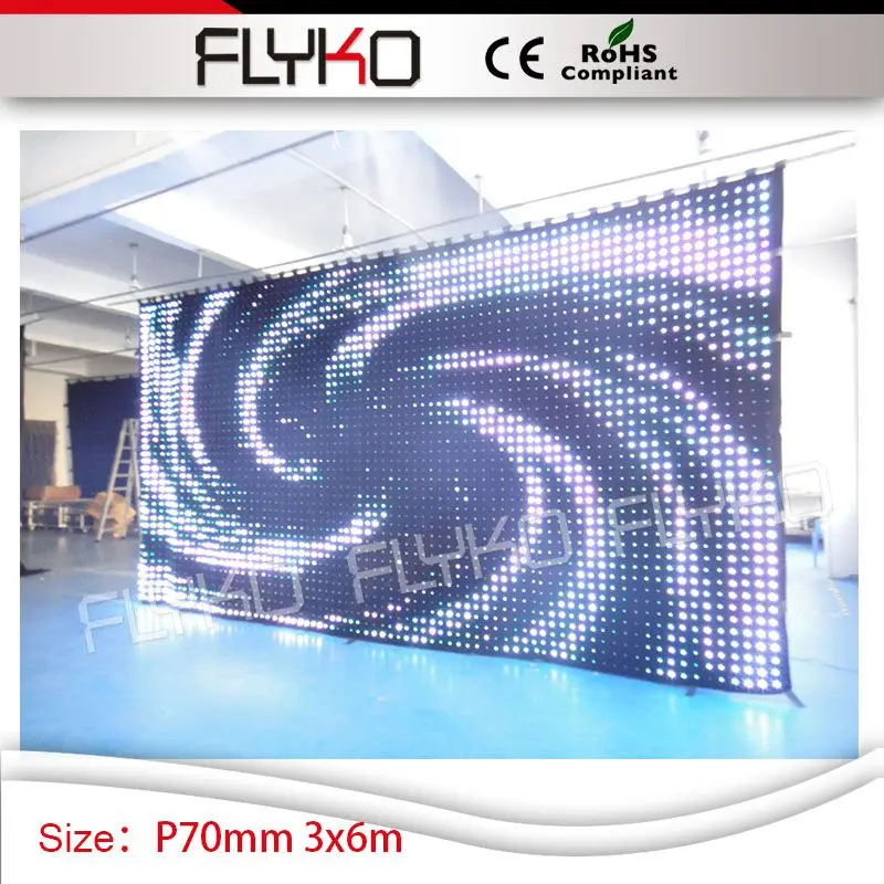 10ft x 20ft P70mm led curtain video backdrop dj booth curtain light ...