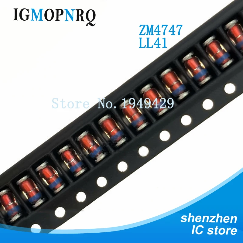 50PCS/LOT 1W 20V 20V Diode LL41 SMD Zener Diode ZM4747A ZM4747-in ...
