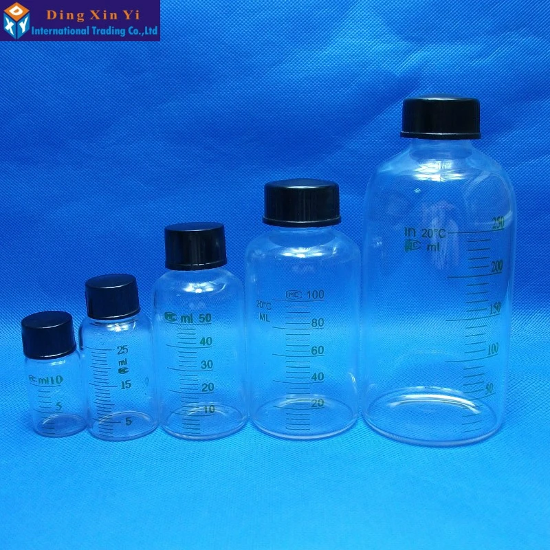 10ml/25ml/50ml/100ml/250ml 1pc/each Glass Vials Glass Graduated Sample ...
