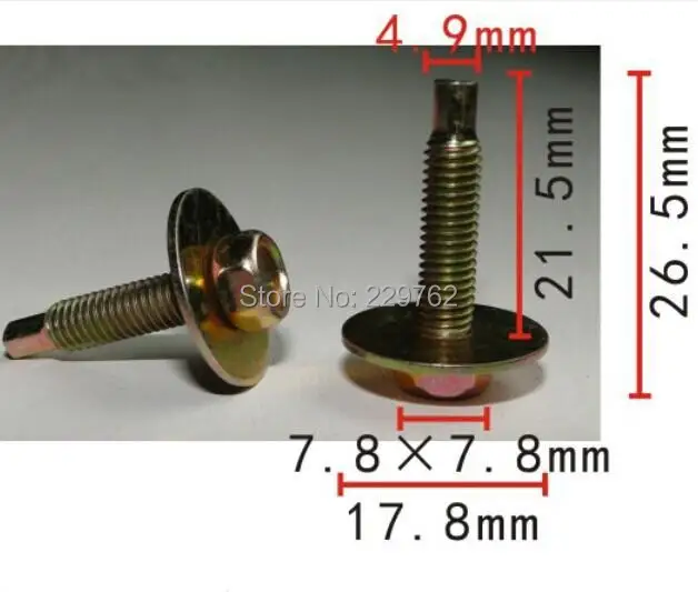 Free Shipping 100PCS Colored zinc plated screws Auto Metal Retainer ...