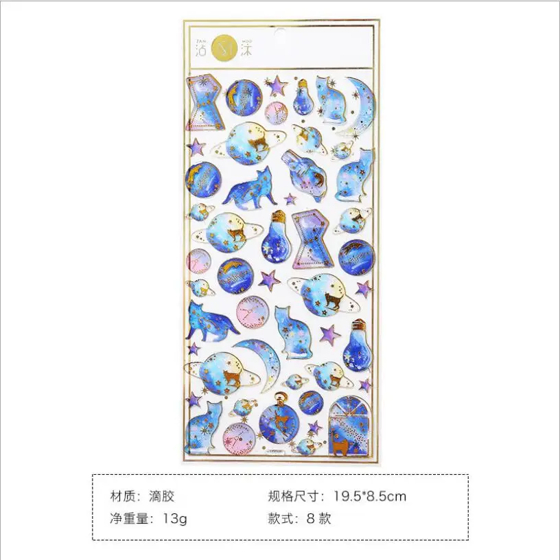 INS Style Heart Sakura Gilding Transparent Sticker Decoration Diary ...