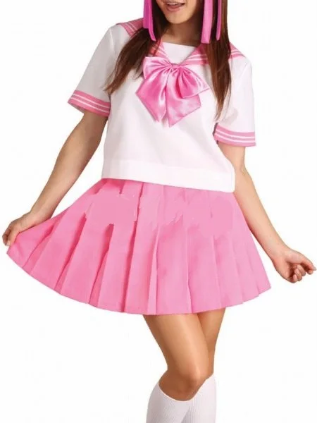 Free shipping White And Pink School Uniform Cosplay Costume|cosplay ...