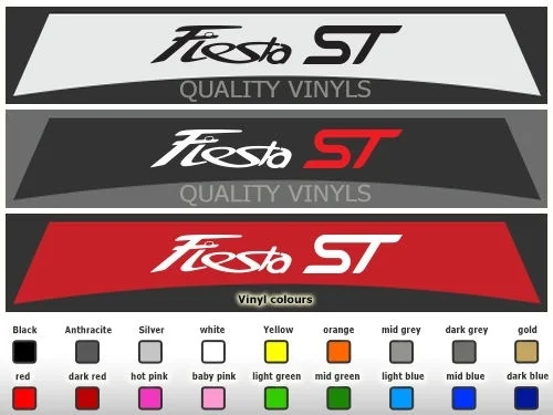 For FORD FIESTA ST CAR WINDSCREEN SUNSTRIP LOGO GRAPHIC DECAL STICKERS ...