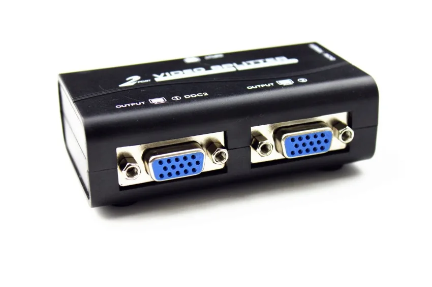 1 PC to 2 Monitor 2 Port VGA SVGA Video LCD Splitter Box Adapter w ...