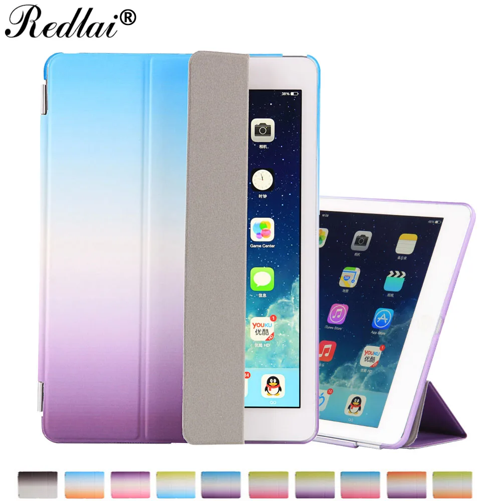 For Apple iPad Pro 9.7 Case Rainbow Gradient PU Leather Slim Flip Smart ...