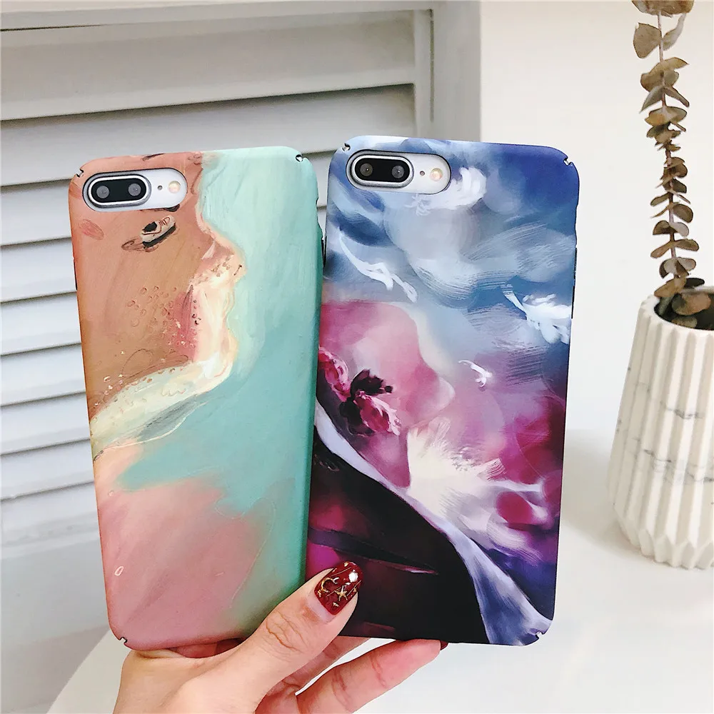 Maze-Matte-Phone-Case-for-iPhone-5-SE-6-7-8-X-Colorful-Painted-Matte ...