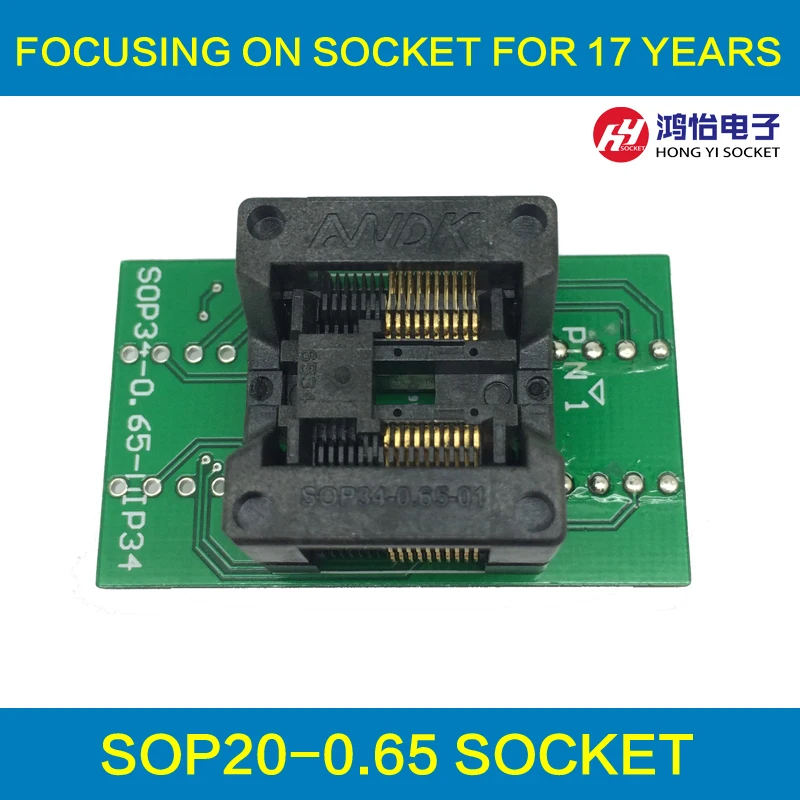TSSOP20 SSOP20 to DIP20 Programming Socket Test Socket Pitch 0.65mm IC ...