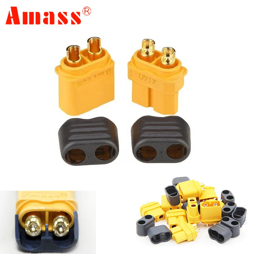 50 pair Amass XT60+ Plug Connector With Sheath Housing Male & Female For RC Lipo Battery FPV ...