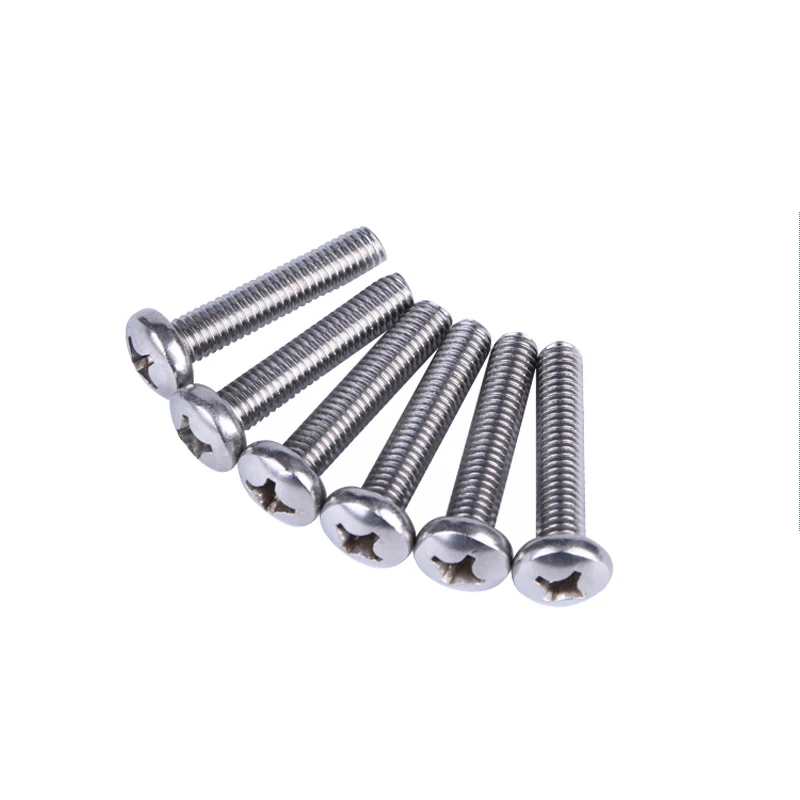 4mm Stainless Steel Cross Recessed Pan Head Screw M4*30mm Round Head ...