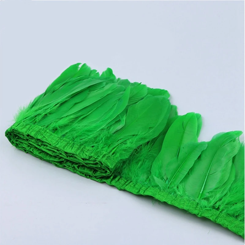 Plume de déco,Bandes en plumes d'oie teintées pour robe, rubans de ...