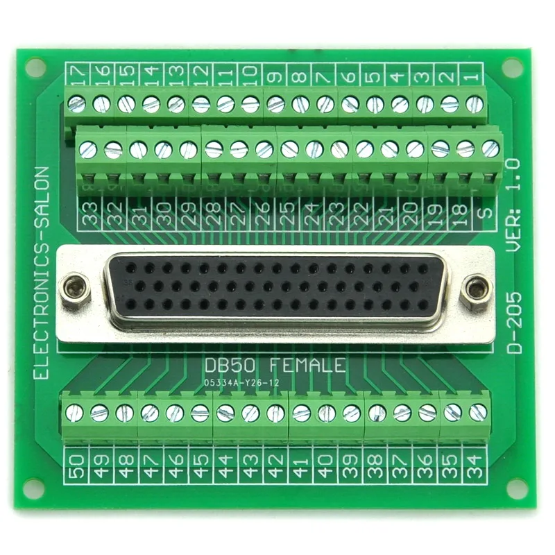 D SUB DB50 Female Header Breakout Board, Terminal Block, Connector.-in ...
