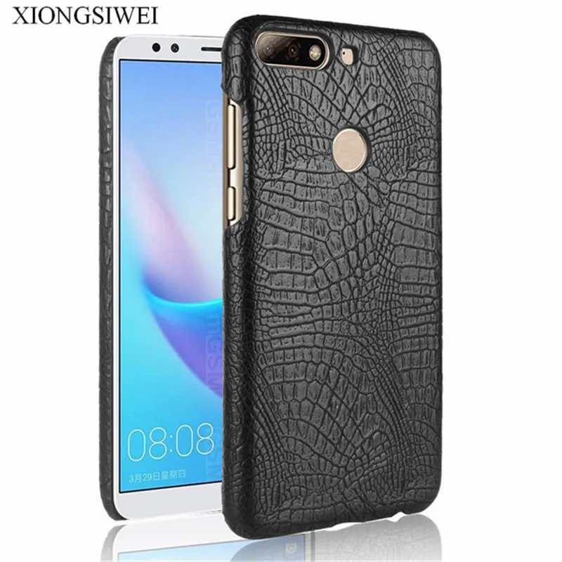 For Huawei Y7 Pro 2018 Case Y7Pro 2018 Cover Luxury PU Leather Hard ...