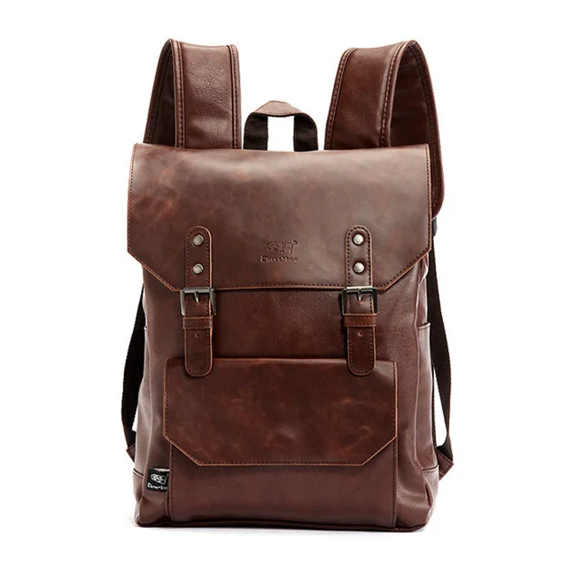 Three box Brand Leather Men Vintage Backpacks Casual Daypacks Teenager ...