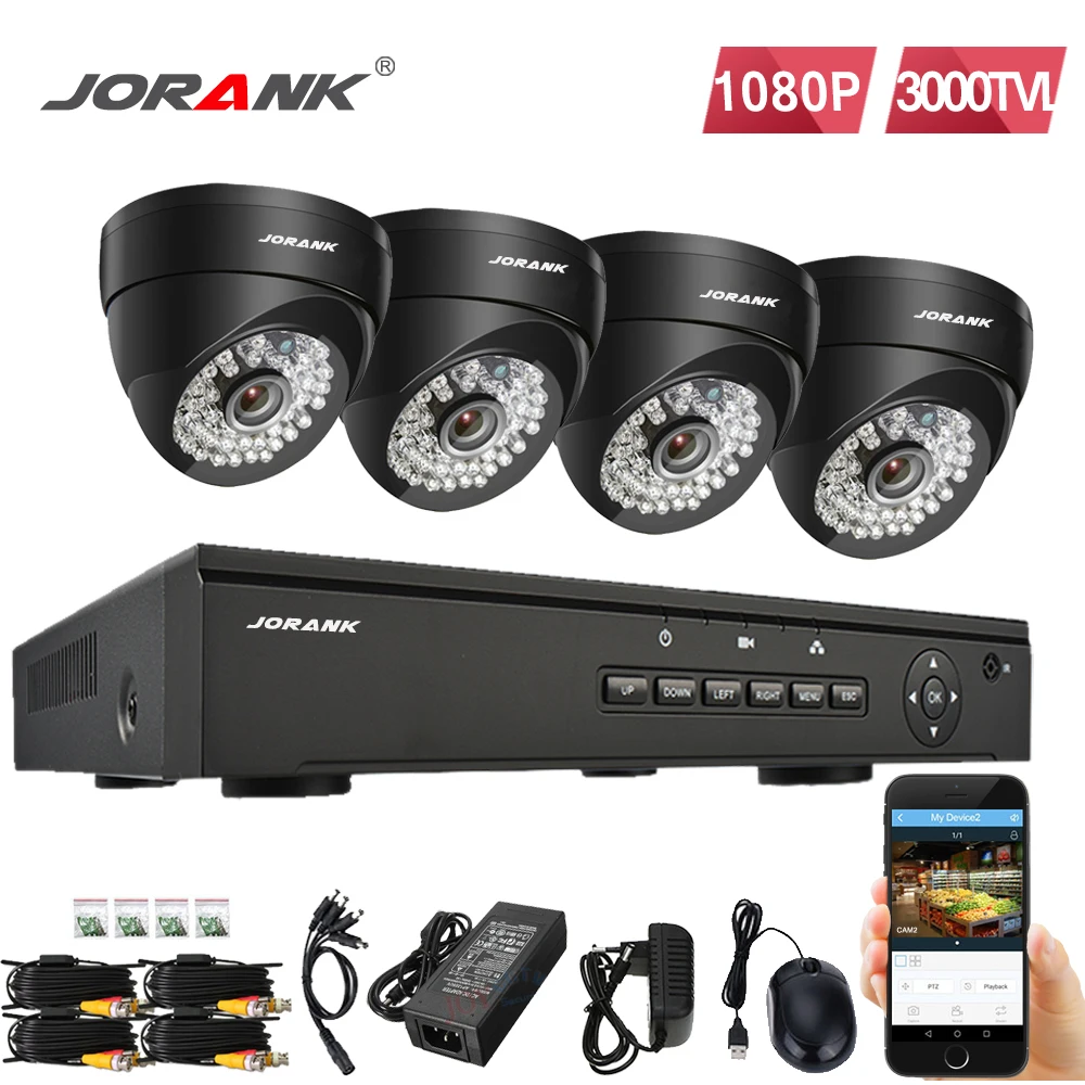 Ahd 4ch Dvr 4 Pieces 2.0mp 1080p Camera Security Monitoring Cctv System ...
