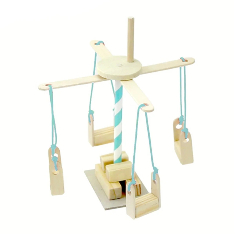 Funny DIY Assembled Wooden Carousel Science Technology Educational ...