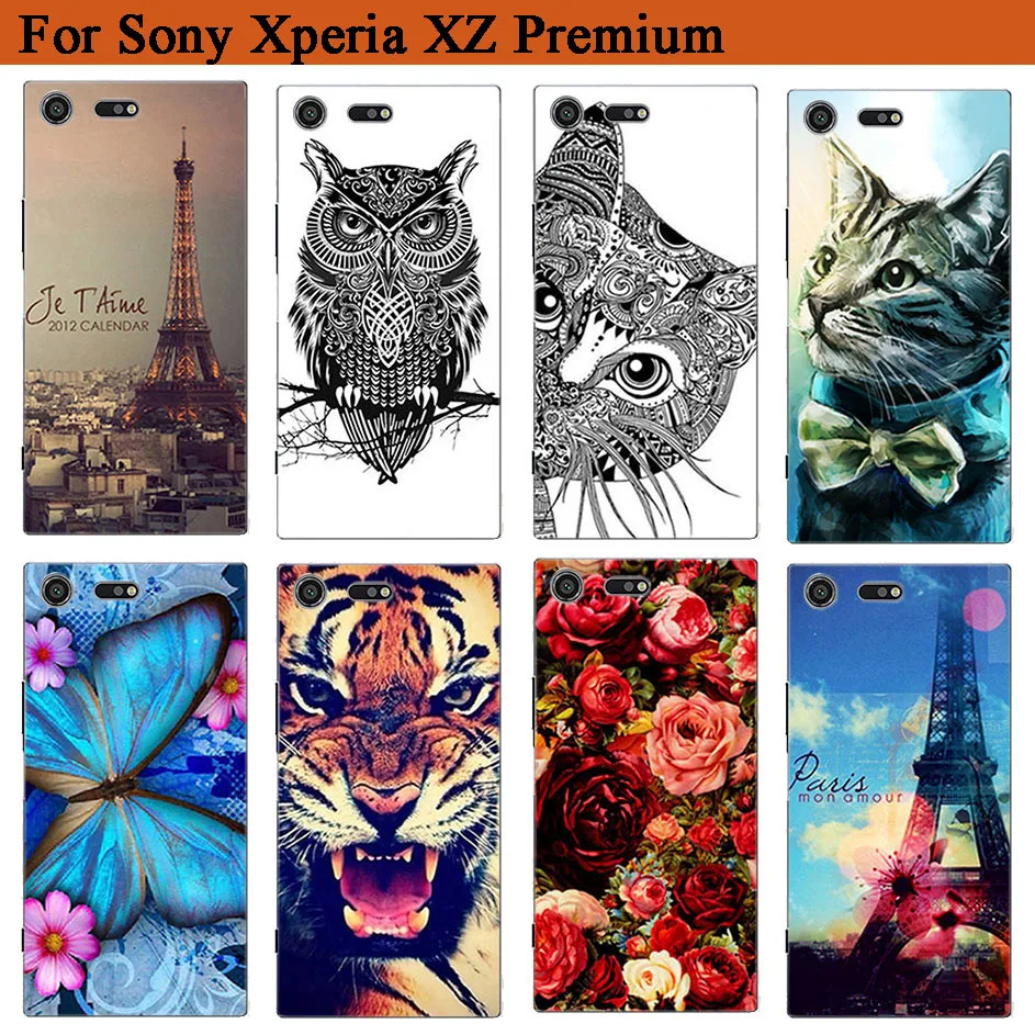 Luxury Cover For Sony Xperia XZ Premium Cases Tiger Rose Pattern Soft ...