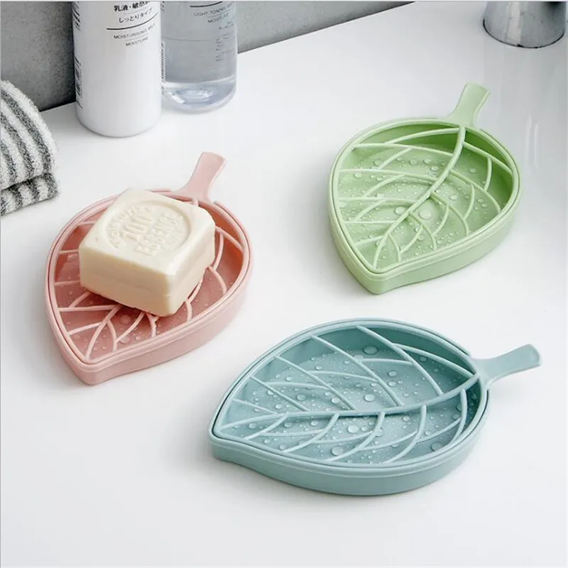 Double Layer Creative Drain Soap Box Leaf Modeling Soap Holder Soap ...