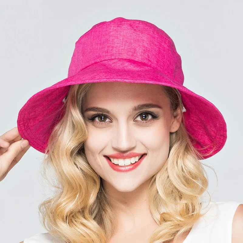 New Uv Sunscreen Bow Hat Lady Outside Travel Beach Hat Female