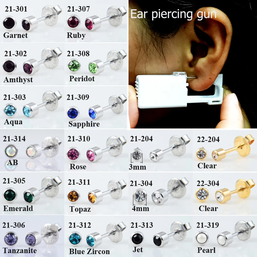 1pcs-Disposable-Sterile-Ear-Stud-Earring-with-Crystal-Gem-Piercing-Unit ...
