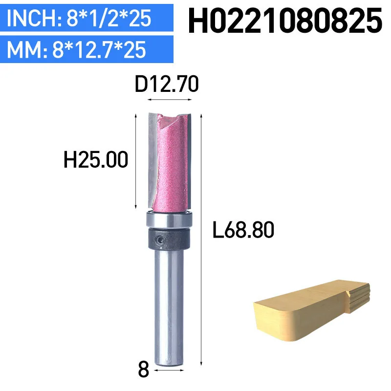 HUHAO 1pc Bearing Flush Trim Router Bit For Wood 8mm Shank Straight Bit ...