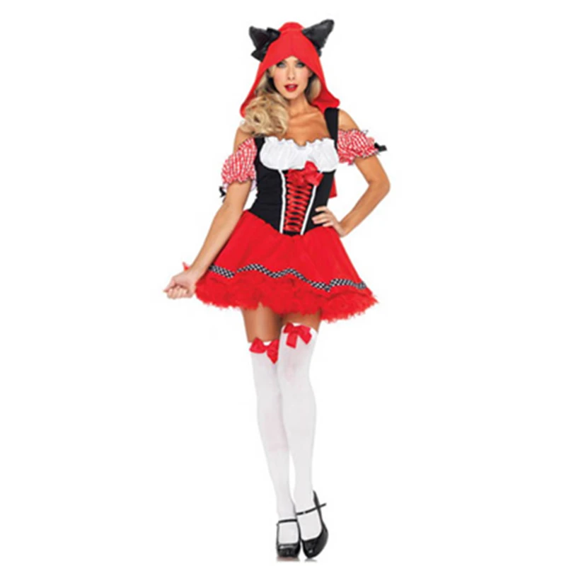 New Hot Sexy Red Riding Wolf Women Sex Cosplay Costume Naughty Bad Wolf