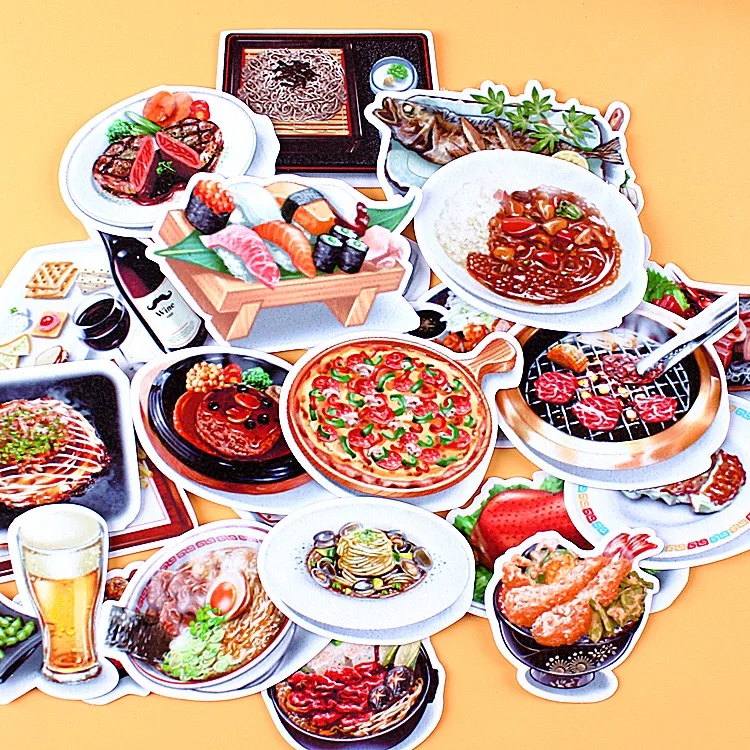 28pcs Exquisite Clear Chinese Food Decorative Stickers Adhesive ...