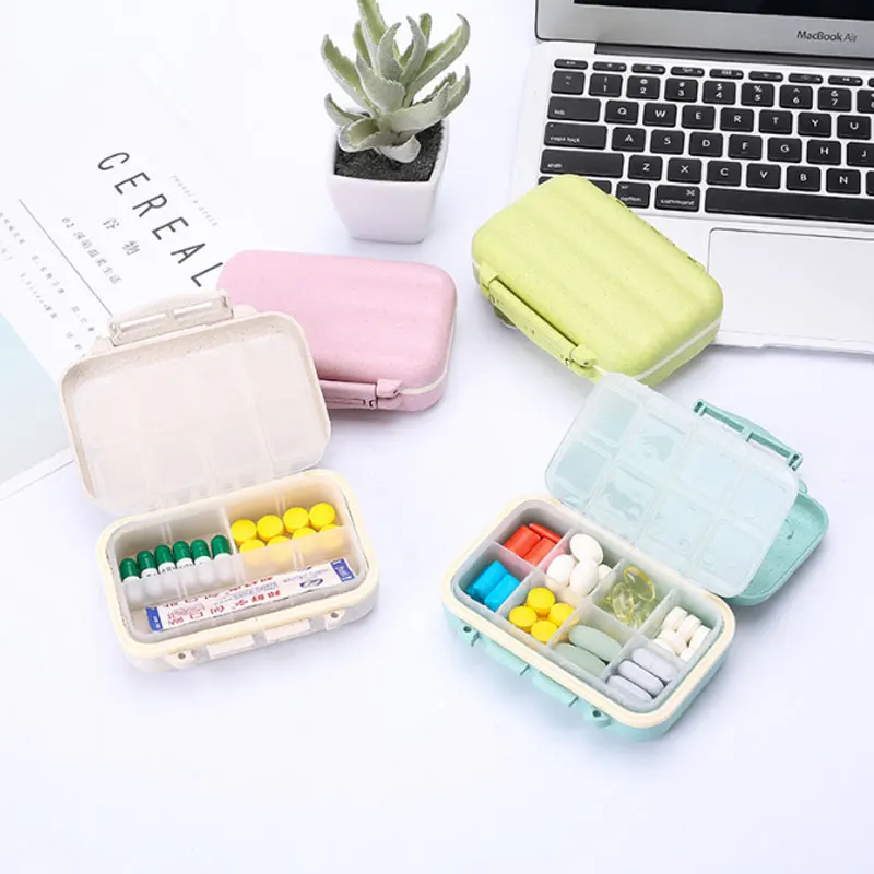 Portable 8 Grid Mini Medicine Storage Box Drug Sealed Pill Box Travel ...