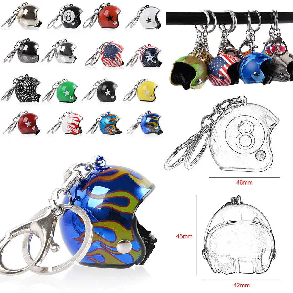 1 Pc Creative Car Motorcycle Bicycle Helmet Key Chain Ring Keychain ...