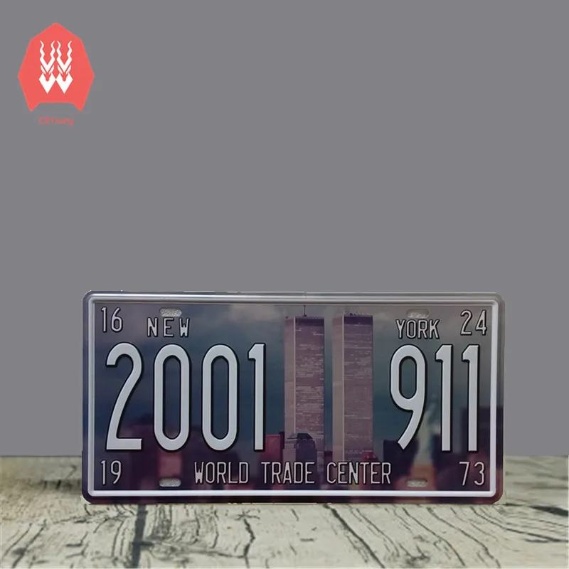 License Plate World Trade Center 911 Garage Metal Tin Signs Art Wall ...