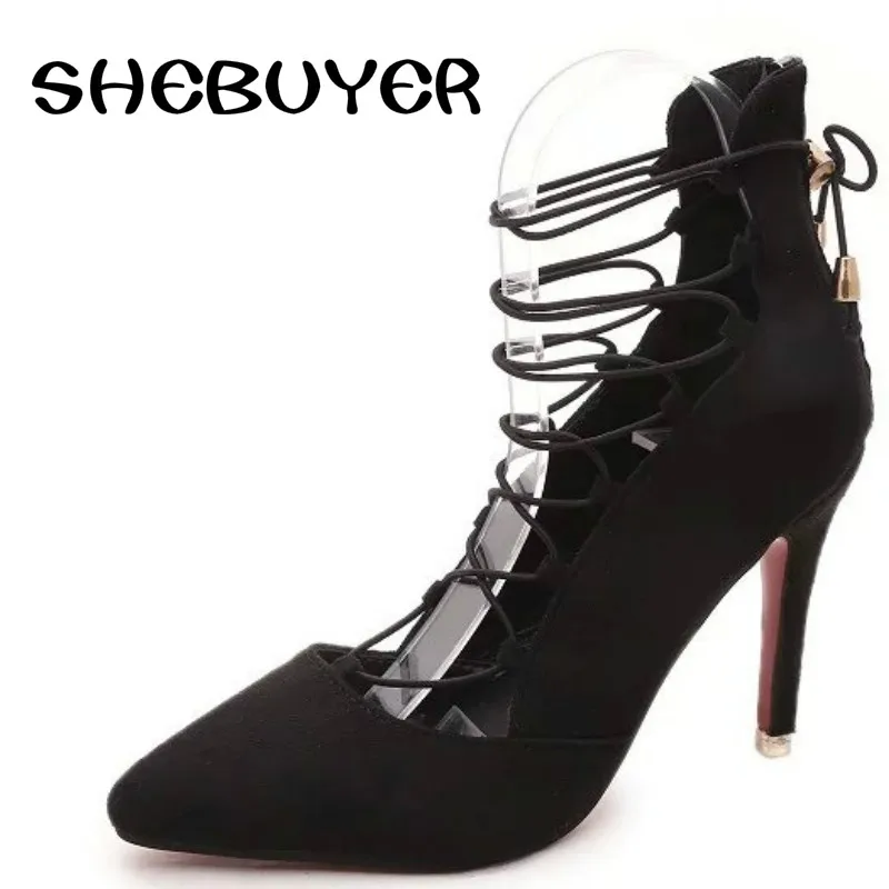 New Spring Women High Heel Lace Up High Heel Hollow Out Sexy Pumps Back ...