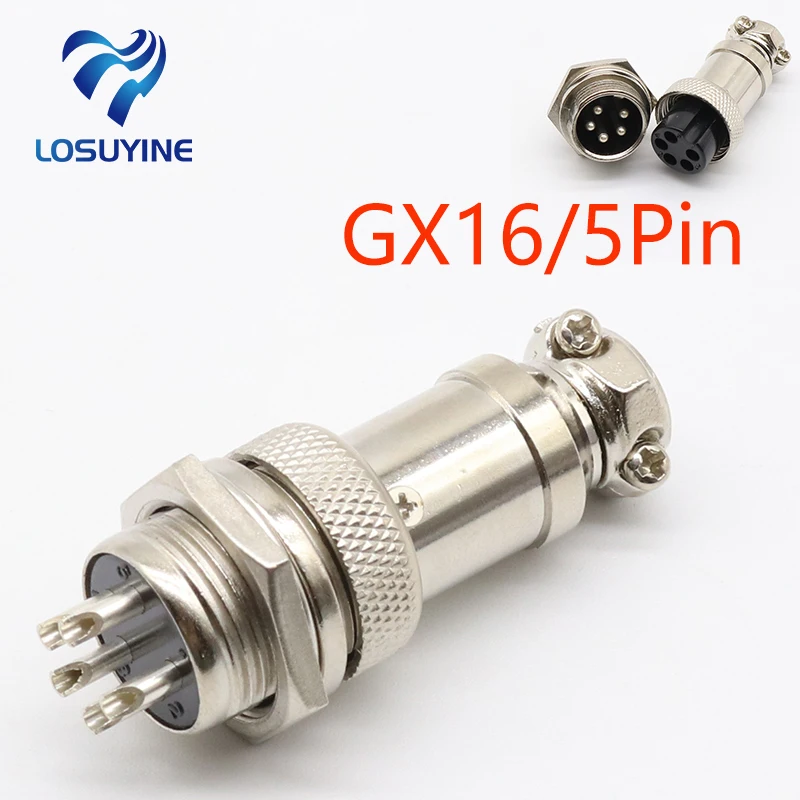 GX16 5 핀 암수 직경 16mm 와이어 패널 커넥터 1 세트, 원형 커넥터, 항공 소켓 플러그, 무료 배송|wire 5 ...