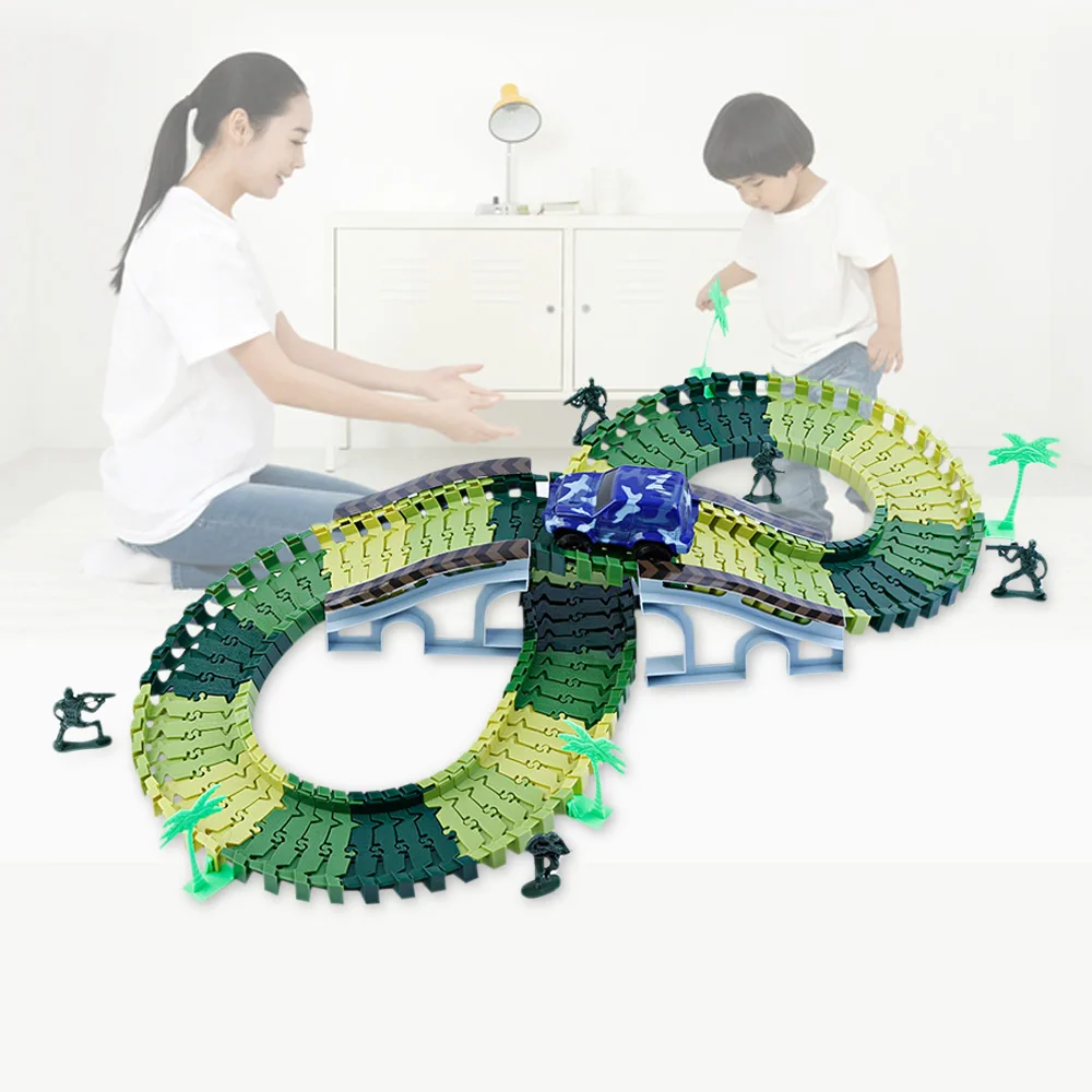 2017 New Racing Track Set 48/96PCS DIY Race Track Assembly Flexible ...