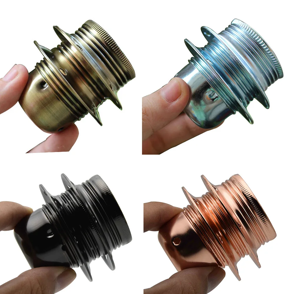 E26E27 Vintage Edison Screw Bulb Bases 2 Rings Lamp Holder Alloy ...