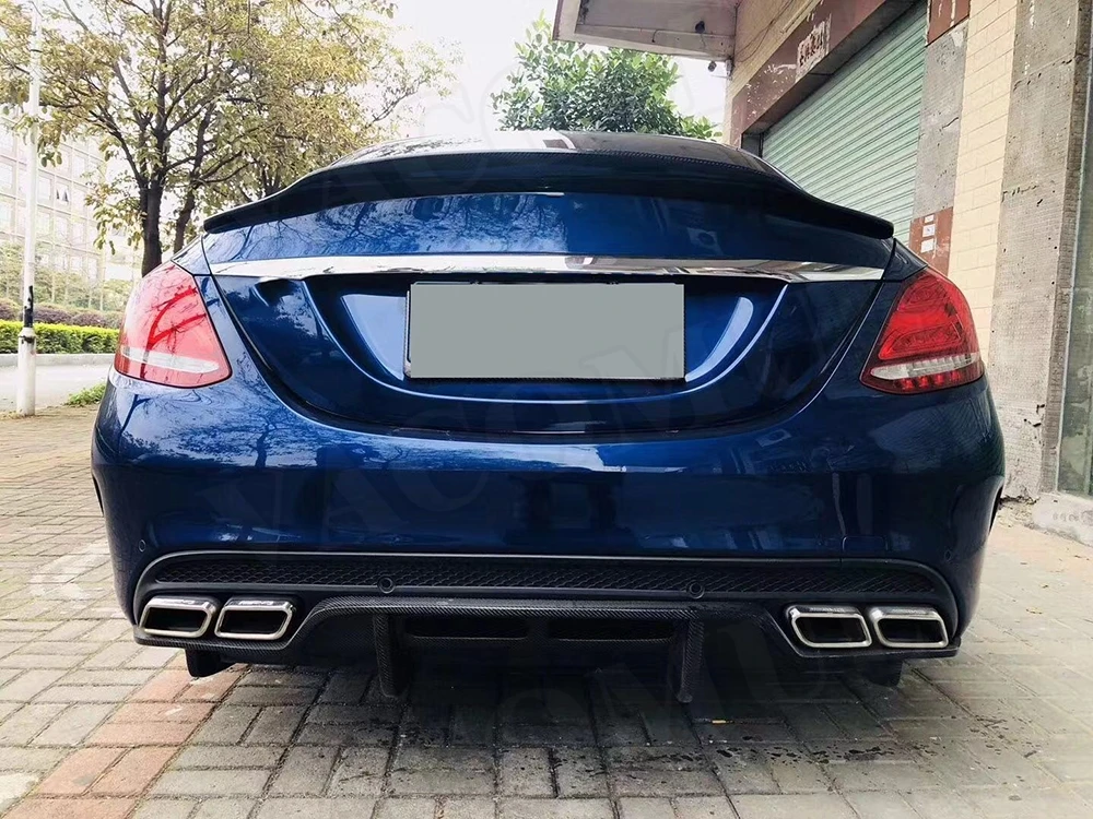 C Class Carbon Fiber Rear Trunk Boot Spoiler Wing for Mercedes Benz ...