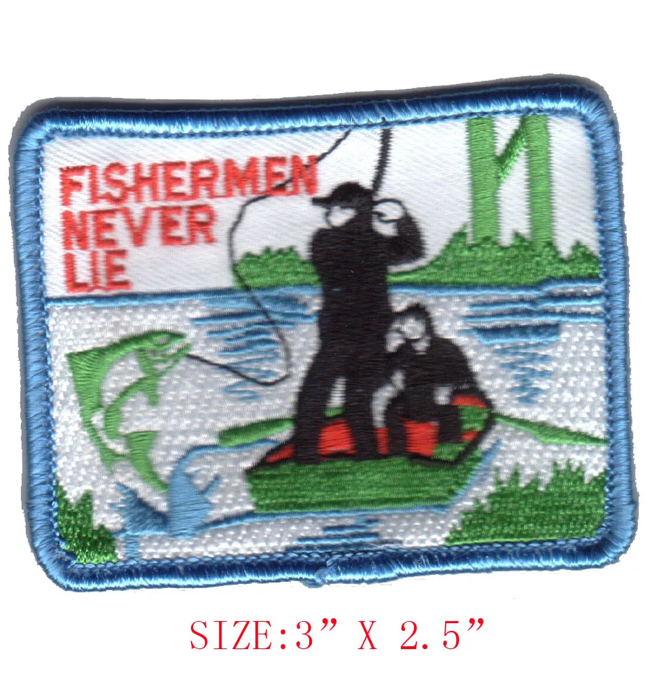 Embroidery Patches sport Fishing Iron on 7.6x6.3cm EP455 -in Patches ...