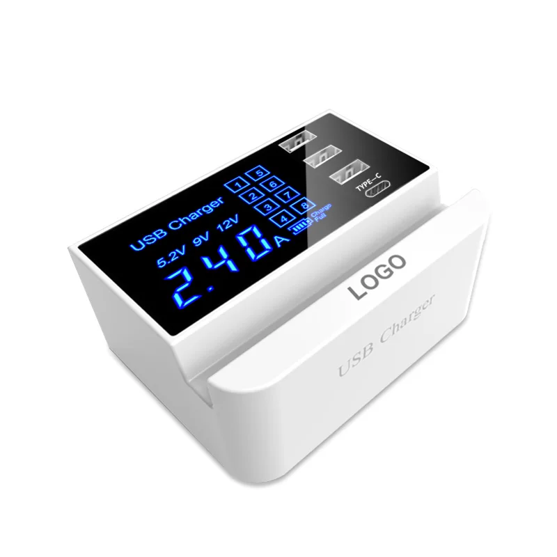 Quick Charge 2.0 Portable Universal USB Charger Type C LED Display ...