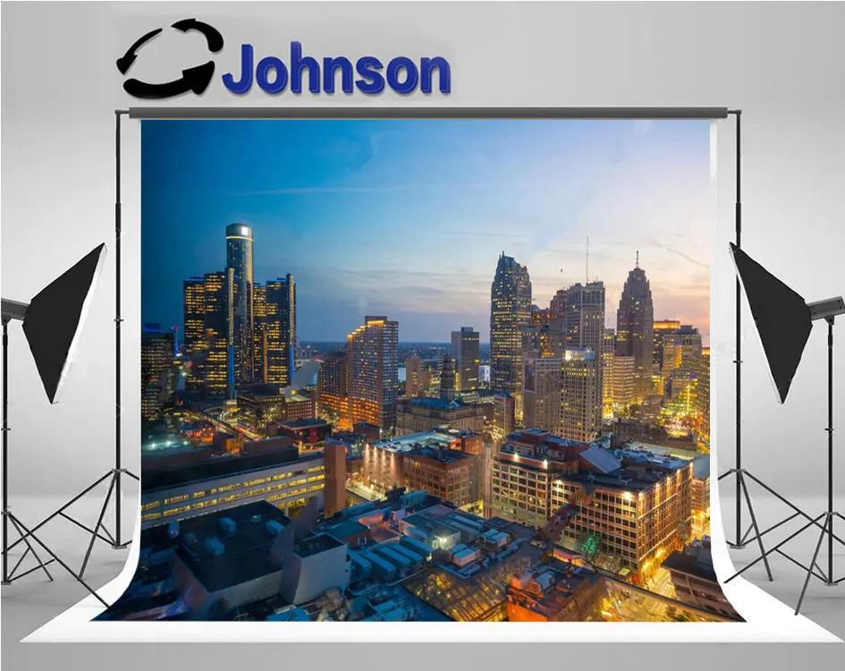 Detroit-Twilight-Michigan-City-Skyline-photography-studio-background ...