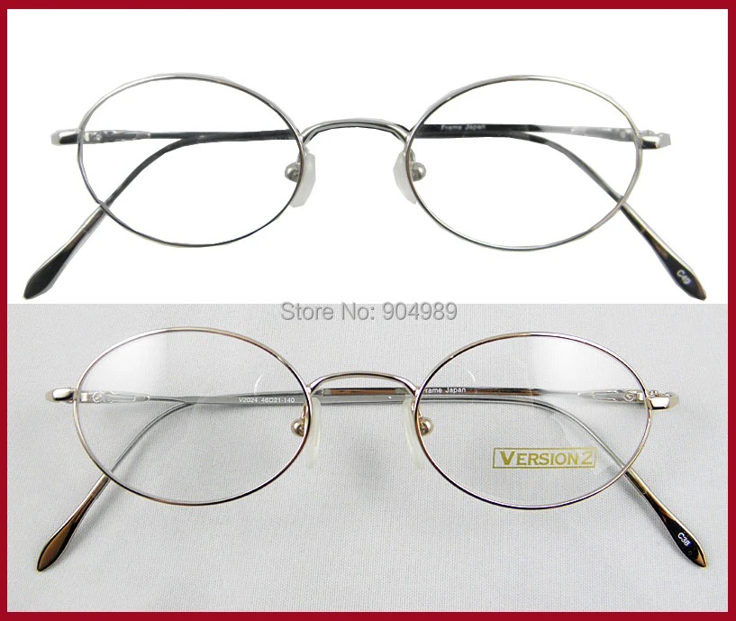 Vintage style men women Round/Oval Titanium Eyeglass frames Optical ...