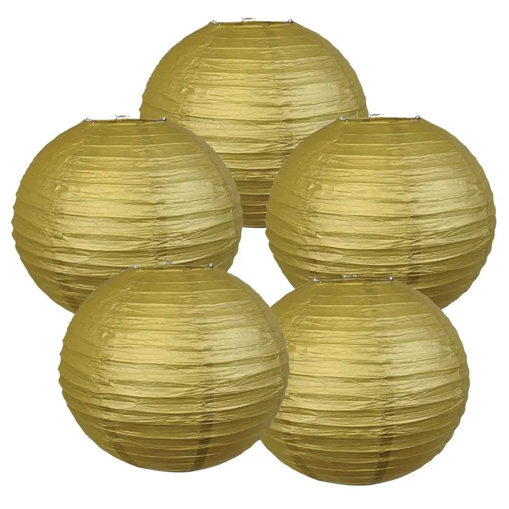 5-pcs-Gold-Paper-Lanterns-Chinese-Japanese-Paper-Lanterns-for-Wedding ...