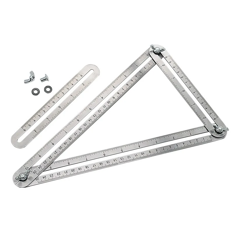 Multi Angle Stainless Steel Measuring Rulers Four Folding Ruler Angle ...