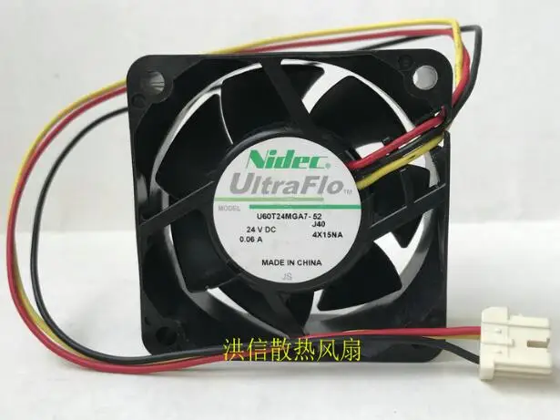 Original Nidec 6025 U60T24MGA7-52 DC24V 0.06A 6CM 3-line silent heat ...