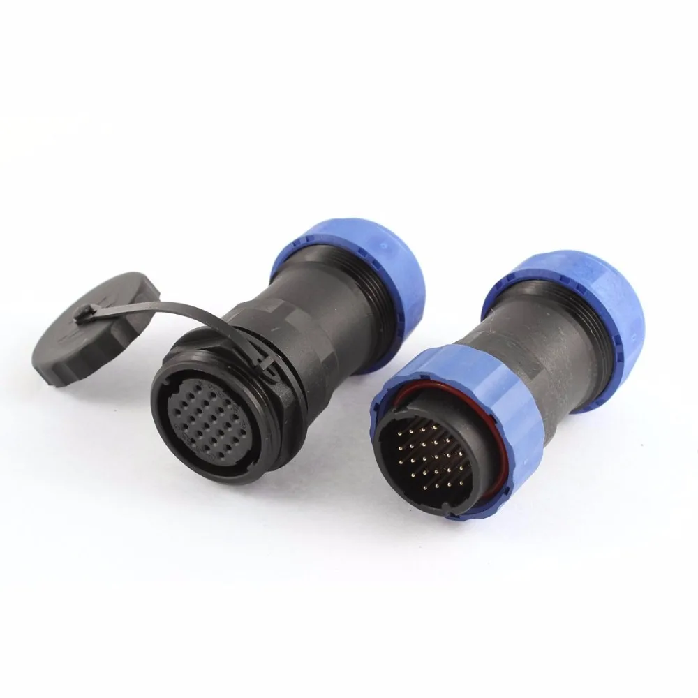 SD28-28mm-Male-Female-24-Pin-Waterproof-Aviation-Cable-Connector-2Pcs ...