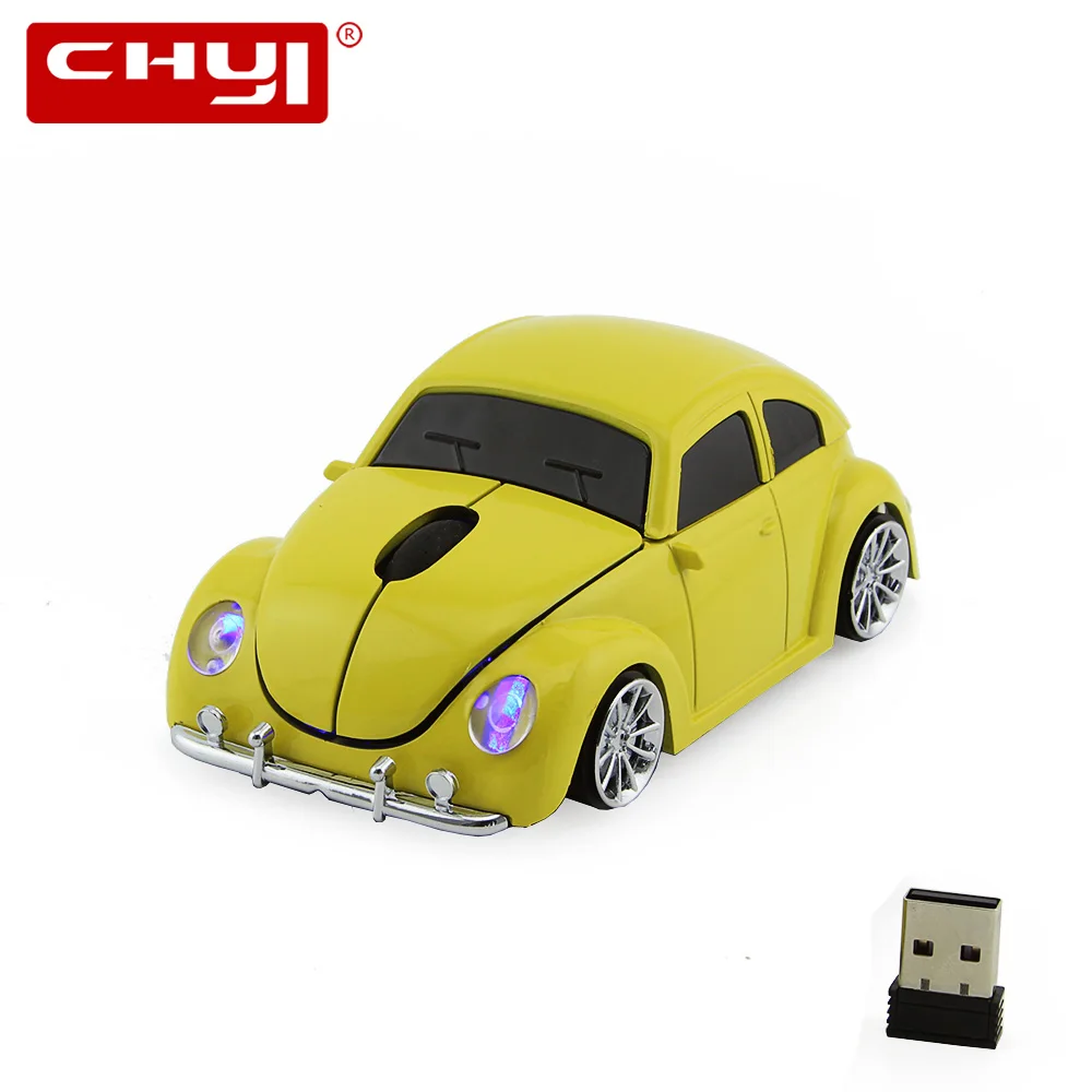 3D Wilress Optical Computer Mouse 1600DPI +USB Receiver VW Beetle Mice ...