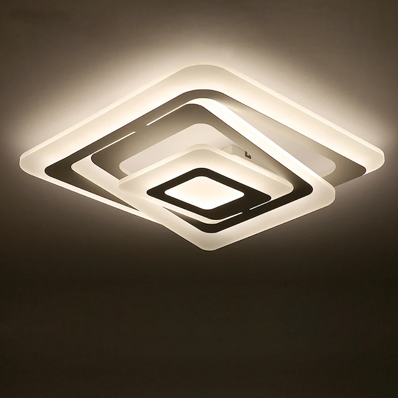 modern plafon led quadrado acrylic ceiling light lamp with remote ...