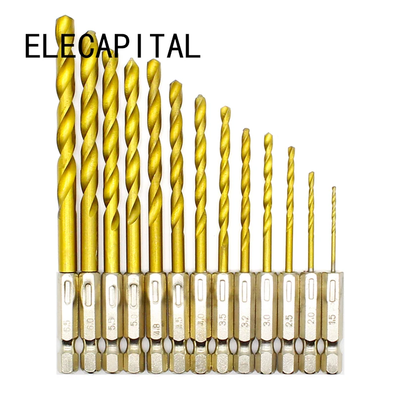 13pcs-Tungsten-Carbide-Twist-Drill-Bit-Power-Tool-High-Speed-Steel-HSS ...
